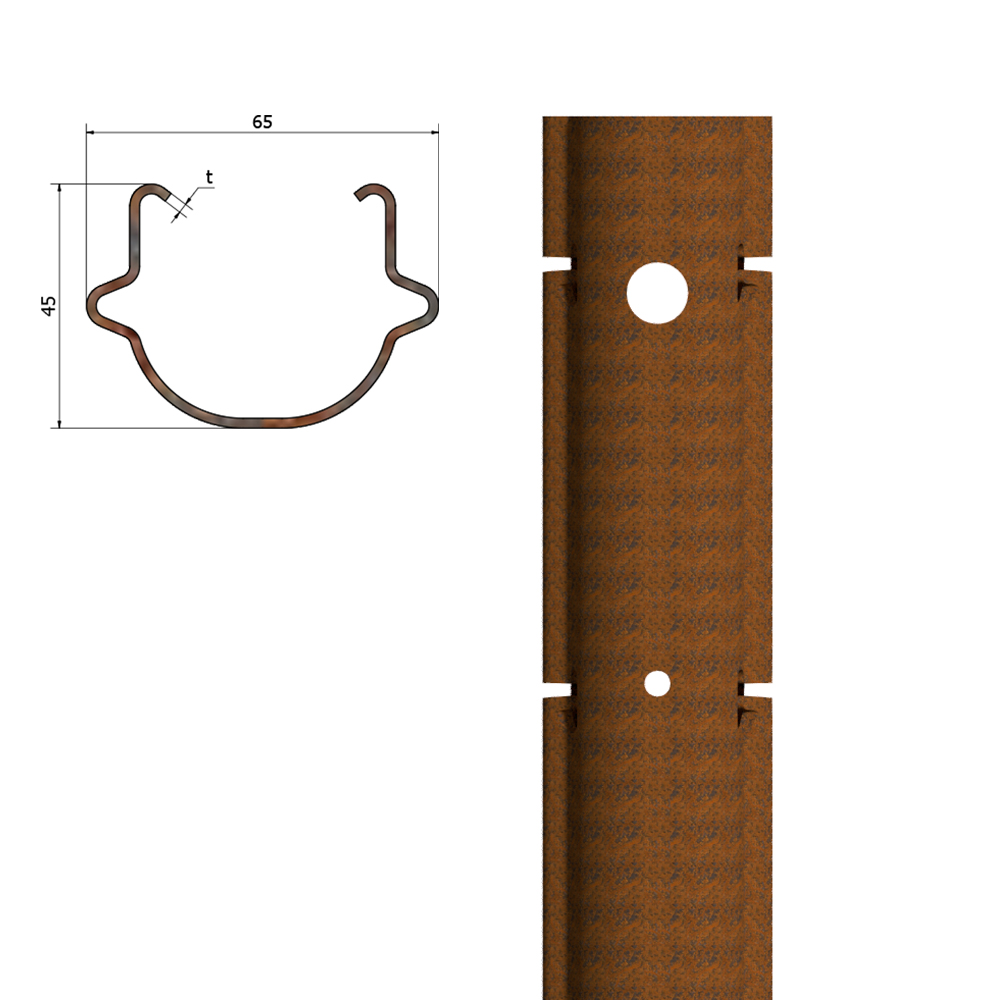 Corten Vineyard Line Post "Big" - Sika